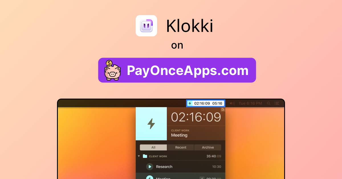 Klokki - Harness every second with smart time-tracking.