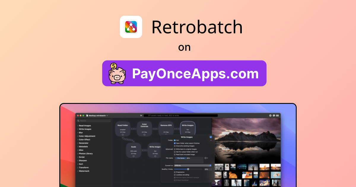 Retrobatch - Power through batch image processing on Mac.