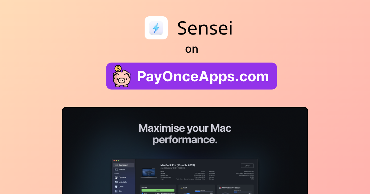 Sensei - Maximising your Mac performance with powerful monitoring.