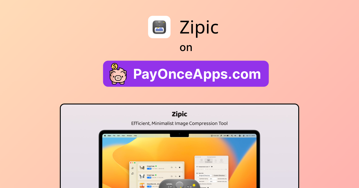 Zipic - Compress pixel images quickly and easily.